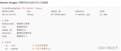 Docker 的 镜像的常用命令docker镜像常用命令 Csdn博客