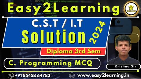 Mcq Solution For Diploma 3rd Sem Exam 2024 Cst It C