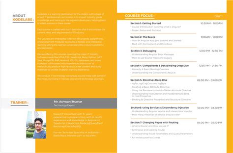 Angular Workshop Brochure Behance