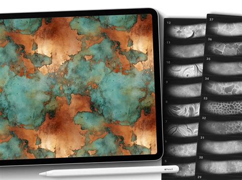 110 Copper Patina Textures For Procreate Seamless Patterns Etsy