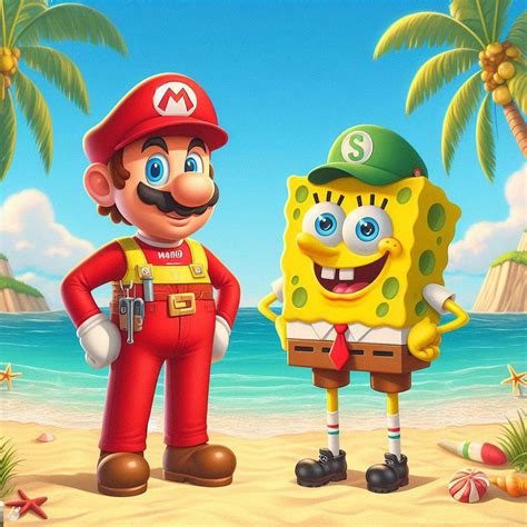 Mario And Spongebob Ai Image By Vg805smashbros On Deviantart