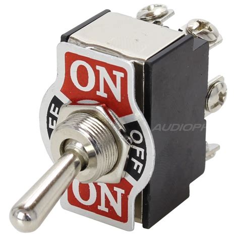 2 Poles Aviation Type Toggle Switch On Off On 250v 10a Audiophonics