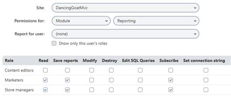 reporting security kentico xperience 13 documentation