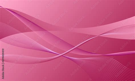 Pink Smooth Lines Wave Curve With Gradient Background Stock Vector