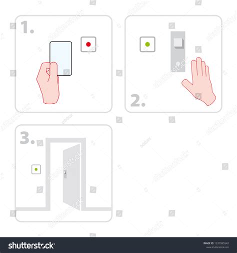 Key Card Schema Opening Hotel Door Stock Vector Royalty Free