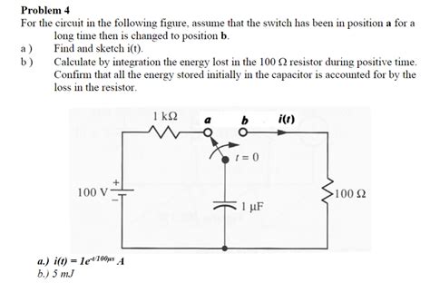 Solved Problem 4 For The Circuit In The Following Figure