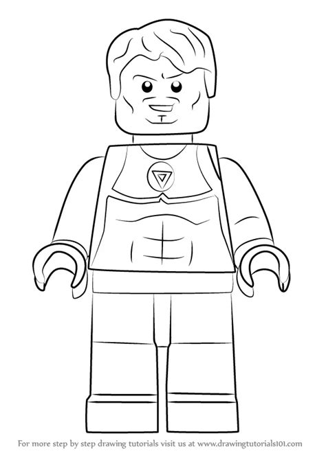 Learn How To Draw Lego Tony Stark Lego Step By Step Drawing Tutorials