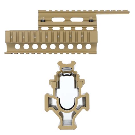 Ohhunt Universal Ak Quad Rail Handguard 2 Piece Construction Desert