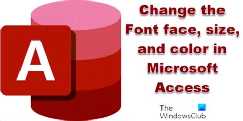 How To Change The Font Face Size And Color In Access