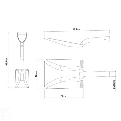 Pá Quadrada Pequena Em Aço Com Cabo De Madeira 45 Cm Com Empunhadura