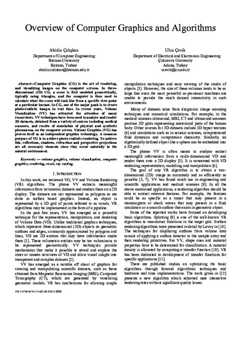 Pdf Overview Of Computer Graphics And Algorithms