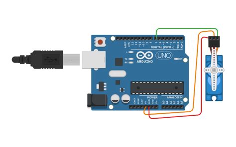 Circuit Design Servo Motor Tinkercad