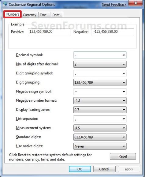 Formats Restore Default Tutorials