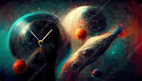 spacetime and the space time continuum illustration stock image