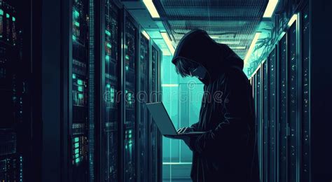 Digital Intrusion A Mysterious Cyber Hacker At Work Stock Image Image Of Code Technology