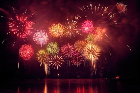 premium ai image colored holiday fireworks ai generated