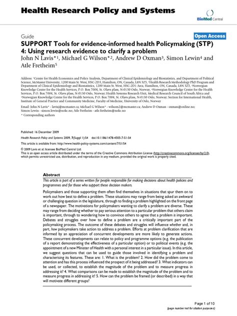 2009 support tools for evidence informed health policymaking stp 4