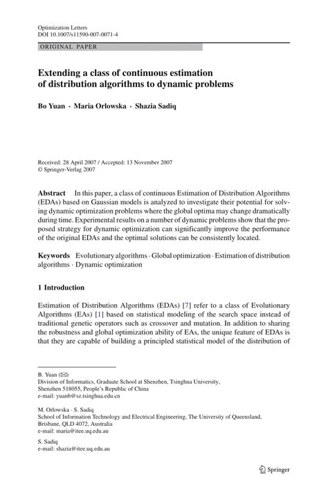 Pdf Extending A Class Of Continuous Estimation Of Distribution