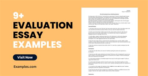 9 Evaluation Essay Examples To Download