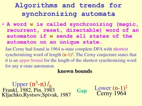 Ppt Algorithms And Trends For Synchronizing Automata Powerpoint