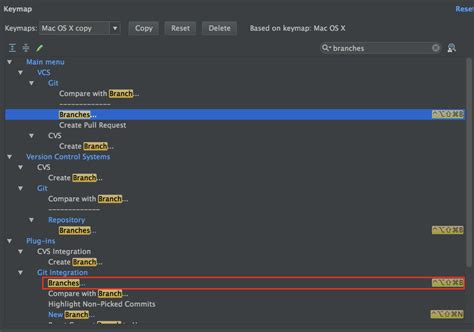 Git Shortcut To New Branch Popup In Intellij Stack Overflow