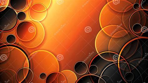 Orange And Black Gradient With Overlapping Circles Generative Ai Stock Illustration