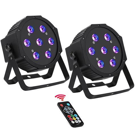 2 Pack Par Lights 70w 7leds Rgbw 4 In 1 Stage Lights Sound Reverb