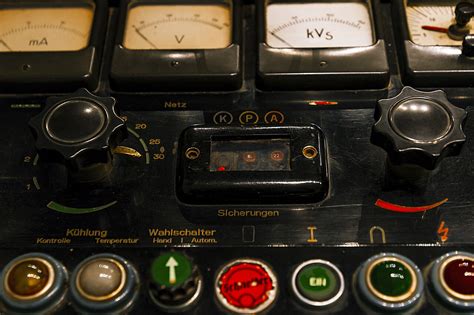 Old Vintage Admin Panel With Colorful Buttons Photo Motosha
