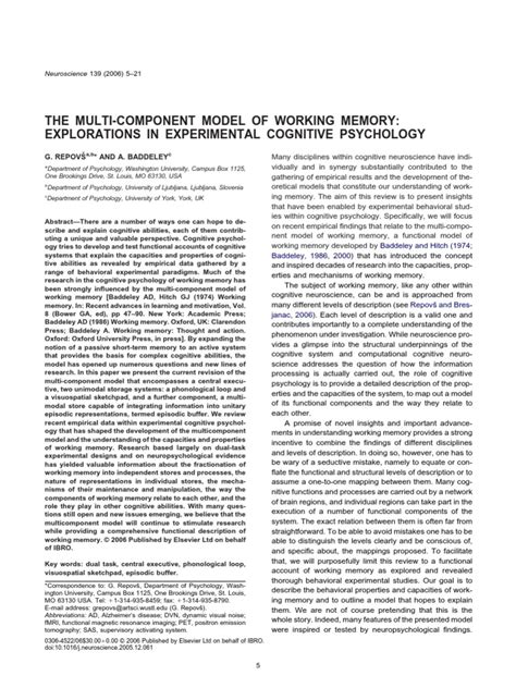 cognitive psychology working memory pdf working memory memory