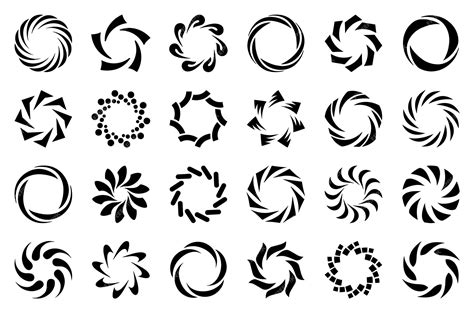 Premium Vector Set Of Vortex And Whirlpool Symbols Swirling Circles Vector Design Elements