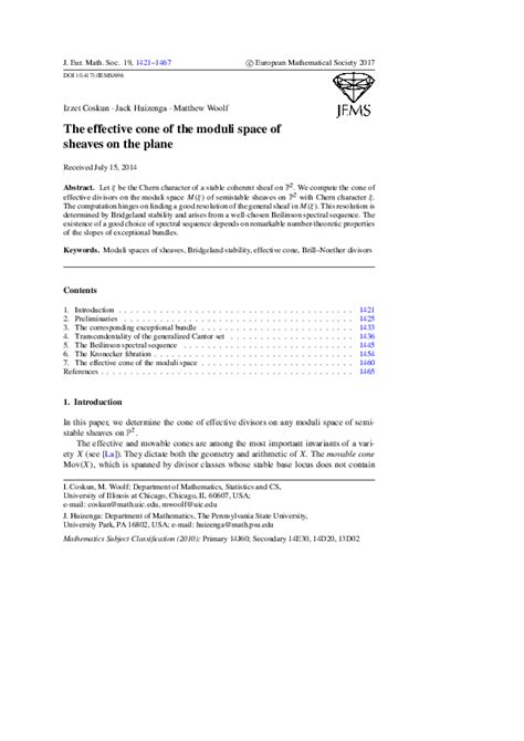 Pdf The Effective Cone Of The Moduli Space Of Sheaves On The Plane