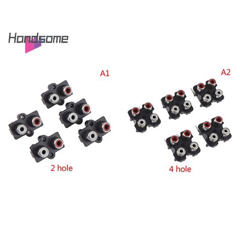 Handsome 5pcs 2 4 Hole Rca Female Stereo Audio Jack Av Audio Input