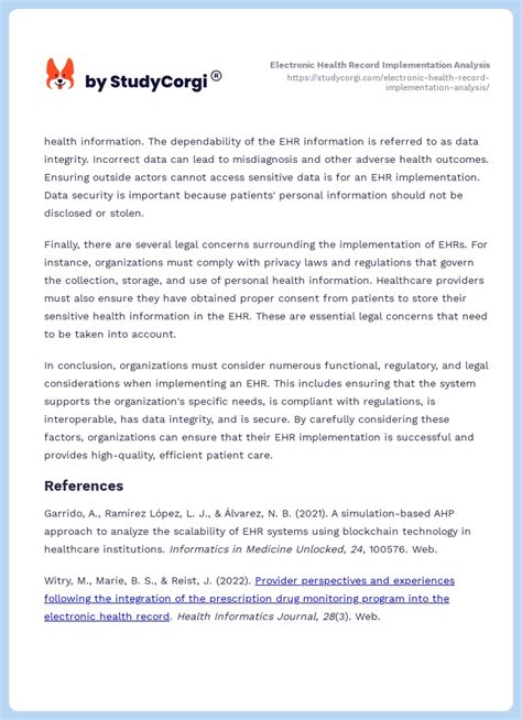 Electronic Health Record Implementation Analysis Free Essay Example