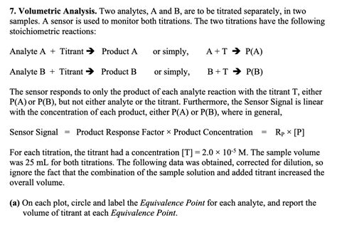 B Determine The Concentration Of Each Analyte A