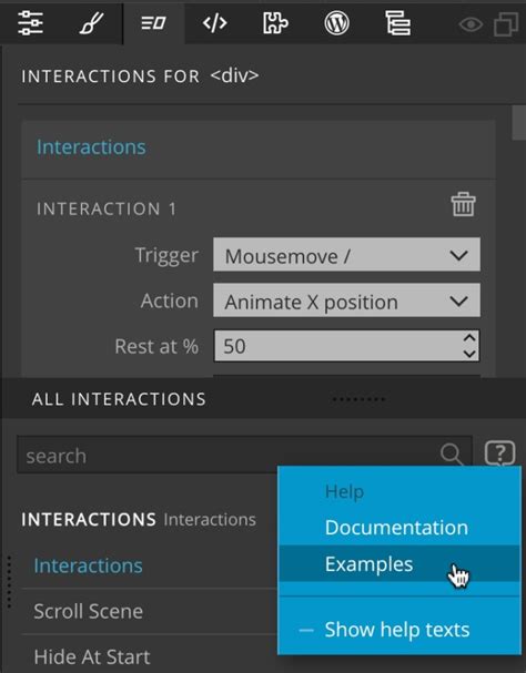 Interaction Examples Pinegrow Web Editor