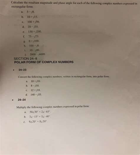 Solved C Calculate The Resultant Magnitude And Phase Angle Chegg