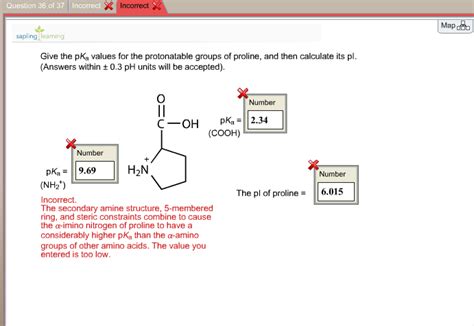 Solved Question 36 Of 37 Incorrect Pling Give The PKa Values Chegg Com