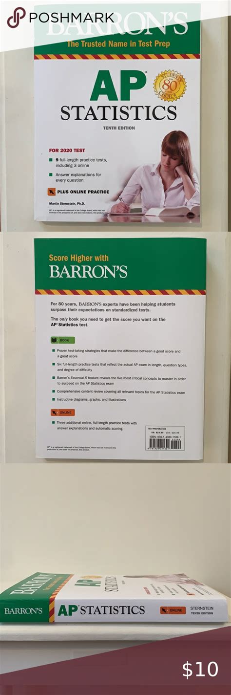 Barrons Ap Statistics Book Tenth Edition 2020 Test Workbook Study Guide Ap Statistics Test