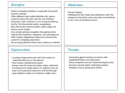 Toms Shoes Swot Analysis Room For Improvement