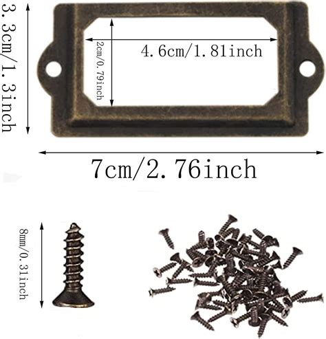 50 Pieces Frame Label Holders Metal Label Holders Drawer Name Card