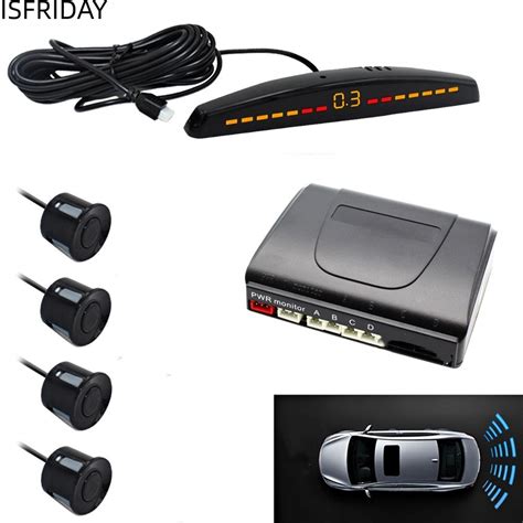 12v 자동차 Led 주차 센서 키트 자동 감지기 디스플레이 4 개의 센서 부저 역방향 백업 레이더 사운드 경고 표시기 프로브 시스템 Aliexpress