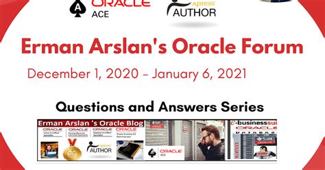 Erman Arslans Oracle Blog Erman Arslans Oracle Forum December 1