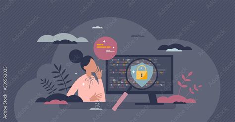 Cyber Security Course And Education About Digital Safety Tiny Person Concept Online Learning