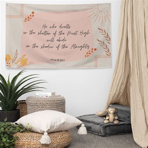 Psalm Bible Verse Banner Aesthetic Christian Wall Art Minimalist