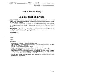 Geologic Time Lab By Scott Baitz TPT