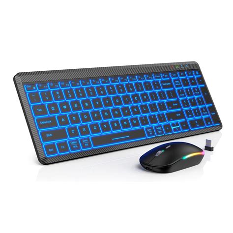 Jual Colors Backlit 2 4g Wireless Keyboard And Mouse Combo Rechargeable Multi Device Bluetooth