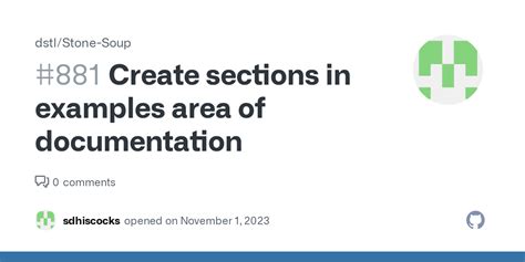 create sections in examples area of documentation · issue 881 · dstl