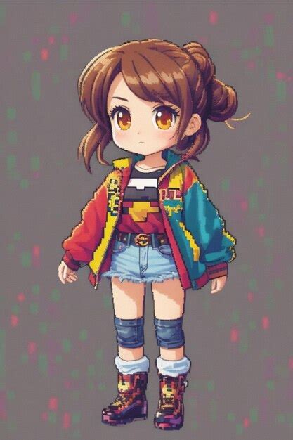 Premium Ai Image Chibi Pixel Amity Brownhaired Friendship Tale