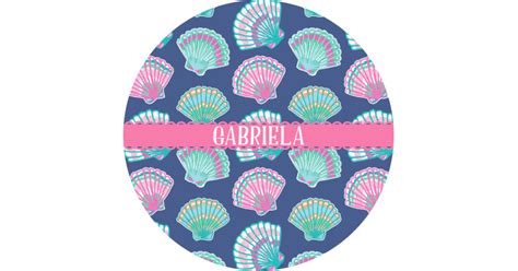 Custom Preppy Sea Shells Multipurpose Round Labels Custom Sized