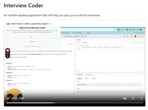 interview coder：技术面试的终极辅助工具